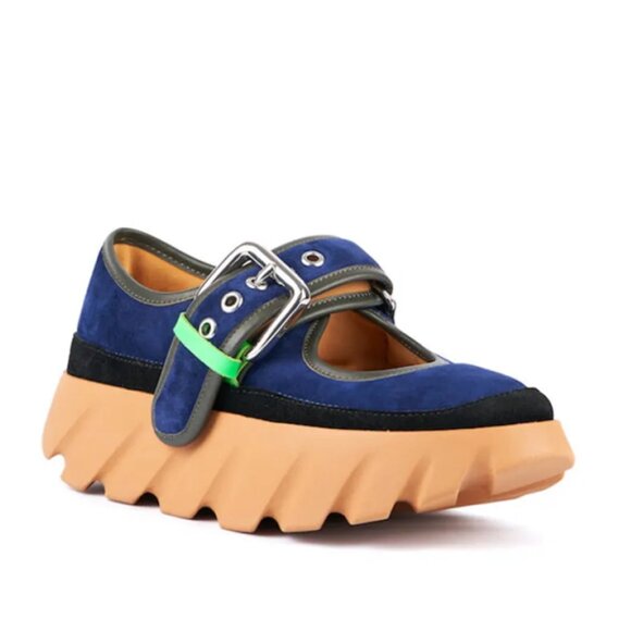 4CCCCEES | Shoes | 4ccccees Tura Maya Platform Mary Janes In Indigo 39 ...